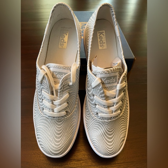 Keds | Shoes | Keds Womens Triple Cvo Metallic White And Silver Lace Up ...